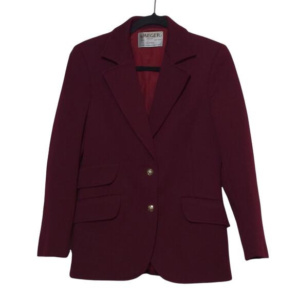 Jagermeister | Jackets & Coats | Jaeger Vintage Dark Red Burgundy Wool ...